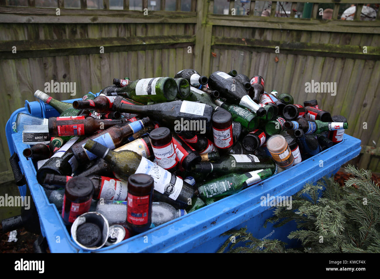 Christmas recycling bin hi-res stock photography and images - Alamy