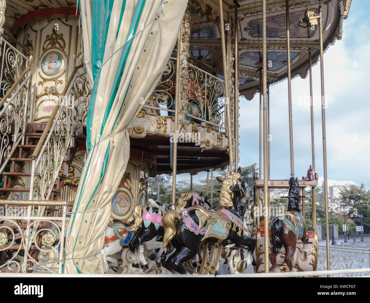 Carousel at he royal palace of Madrid. Madrid, Spain Stock Photo - Alamy