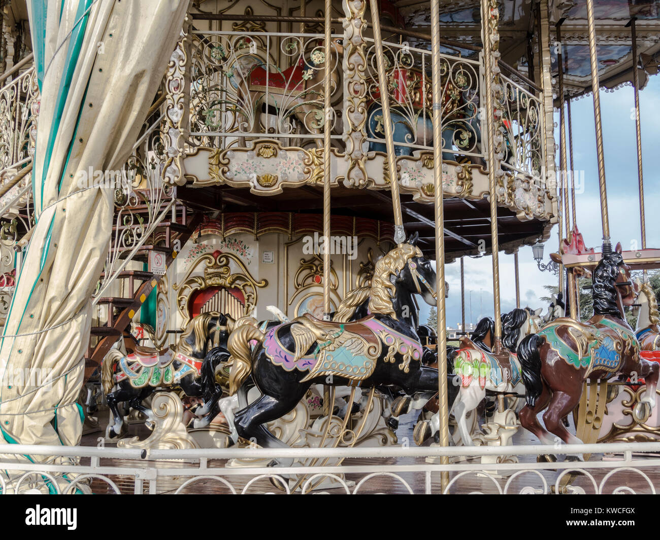 Carousel at he royal palace of Madrid. Madrid, Spain Stock Photo - Alamy