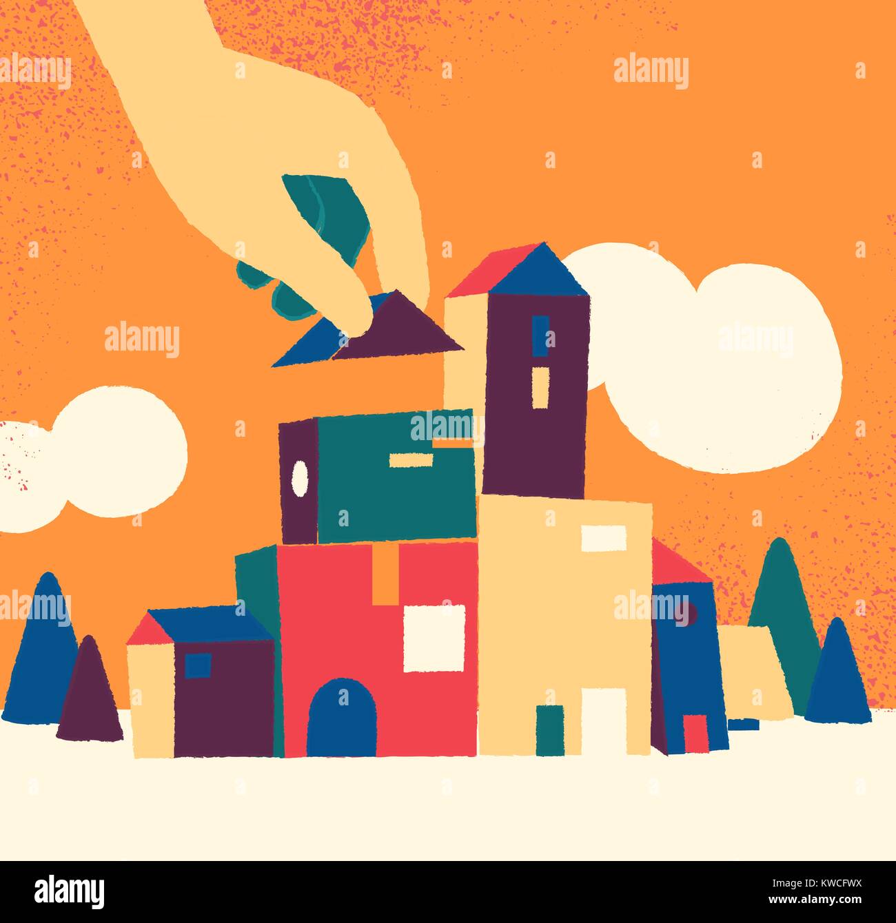 Building urban, little town under construction Stock Vector Image & Art ...