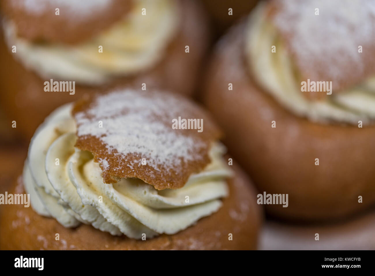 Semla Cakes on wood,Selective Focus Stock Photo - Alamy