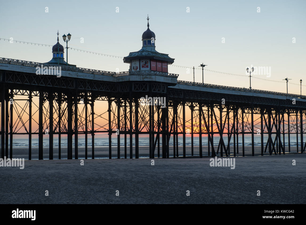 Blackpool North Pier at sunset Stock Photo - Alamy