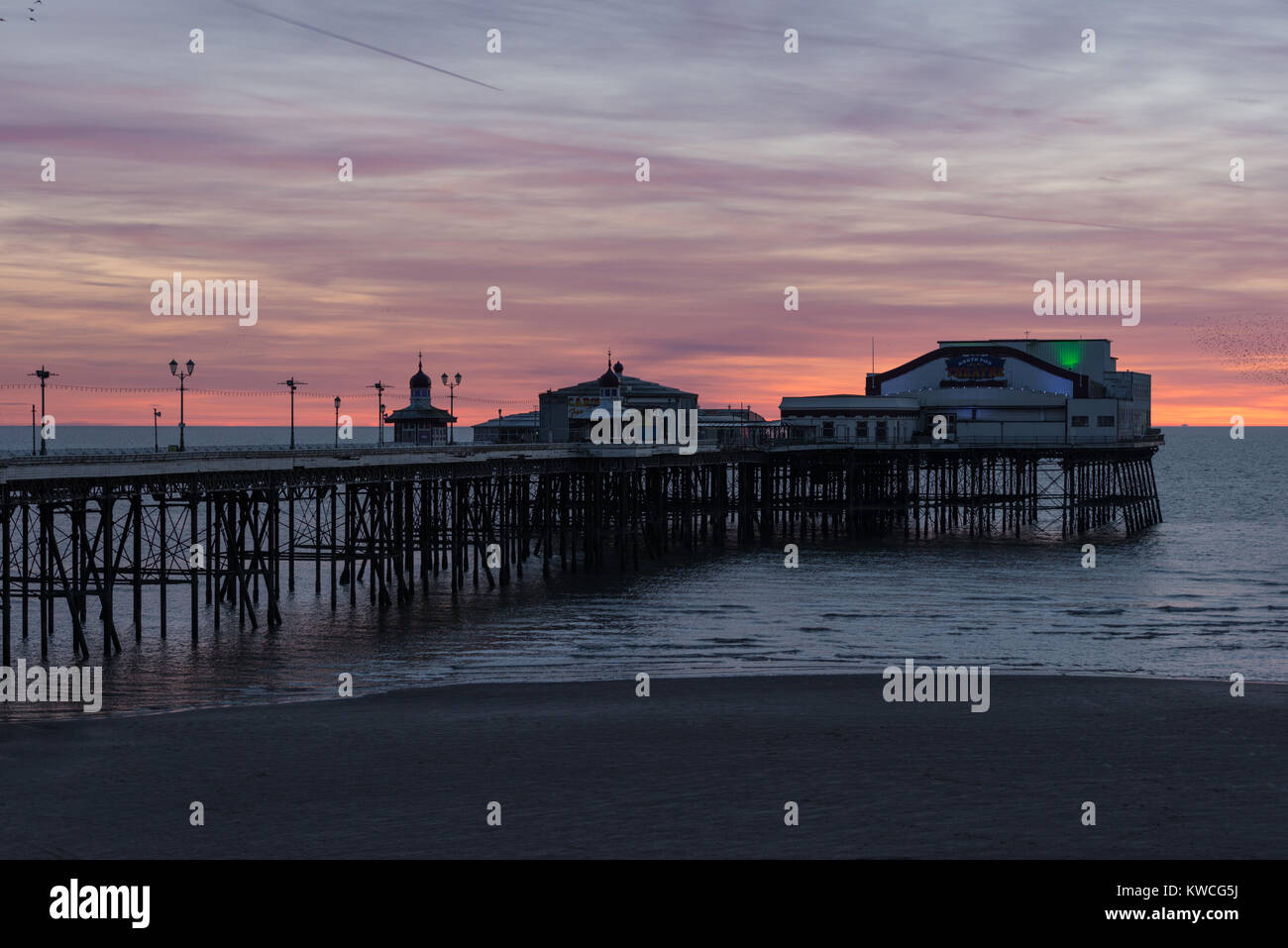 Blackpool North Pier at sunset Stock Photo - Alamy