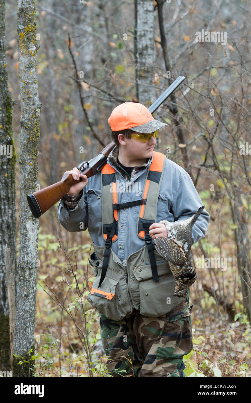 A young ruffed grouse hunter in Minnesota Stock Photo - Alamy