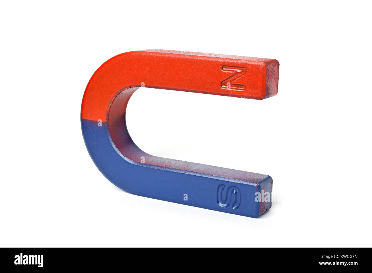 Red and blue horseshoe magnet isolated on a white background Stock ...