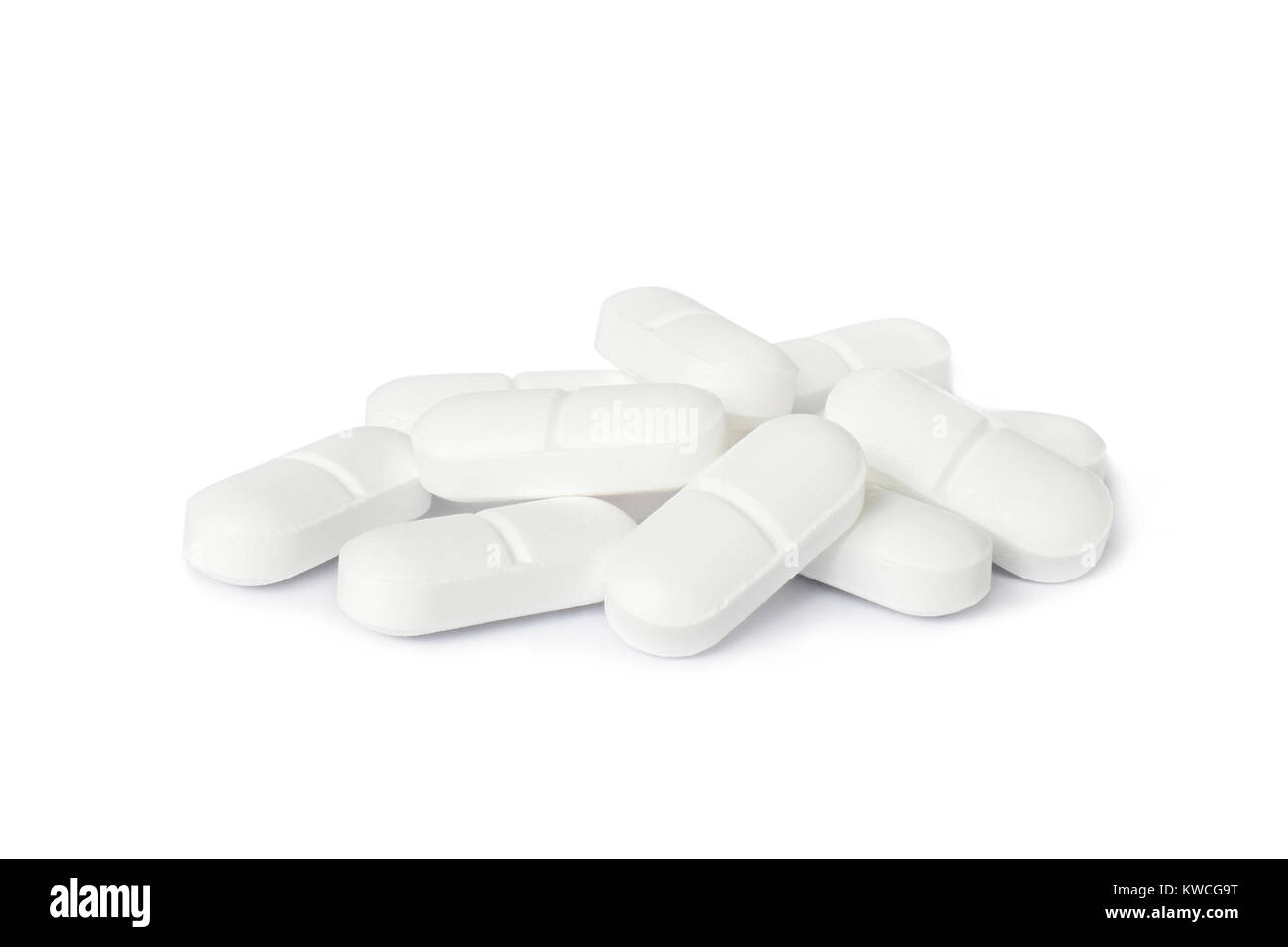 Medical white pill tablet isolated on a white background Stock Photo ...