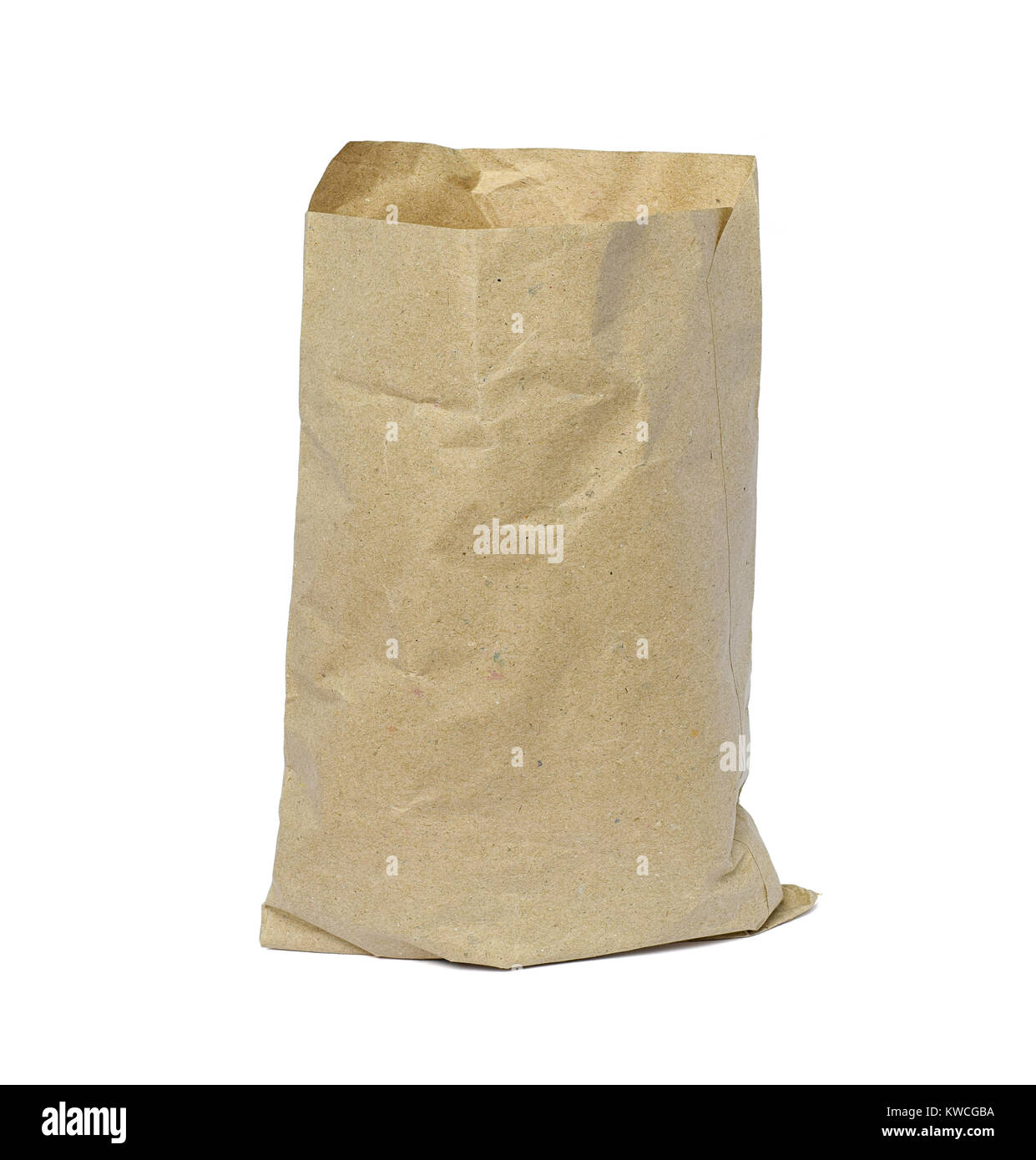 Empty brown paper bag isolated on a white background Stock Photo - Alamy