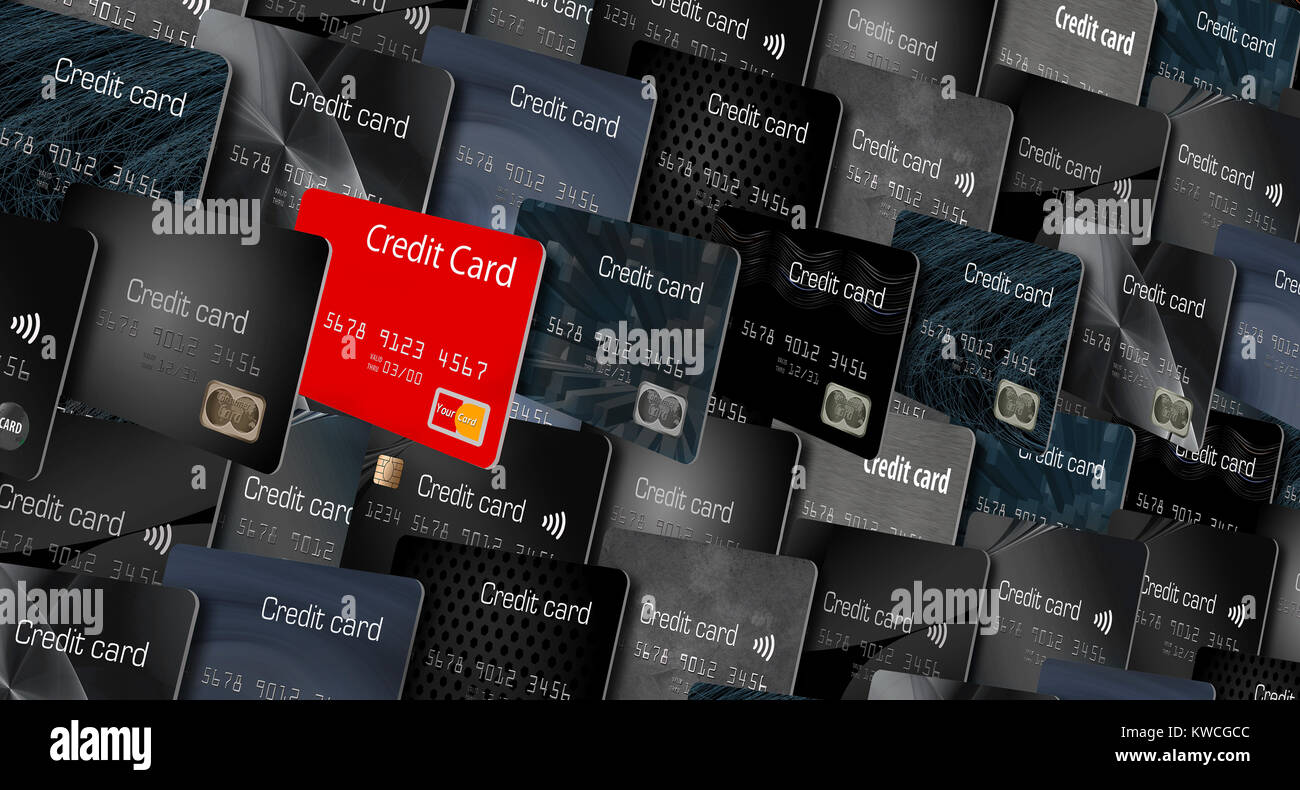 Very large number of credit cards are seen together in this ...