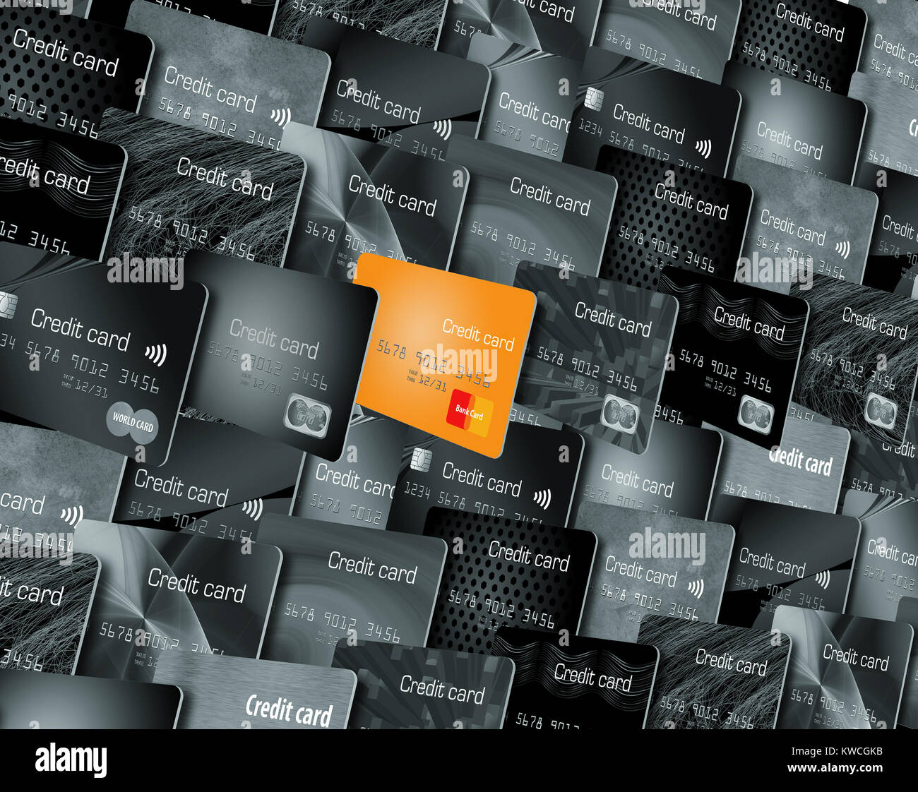 Very large number of credit cards are seen together in this ...