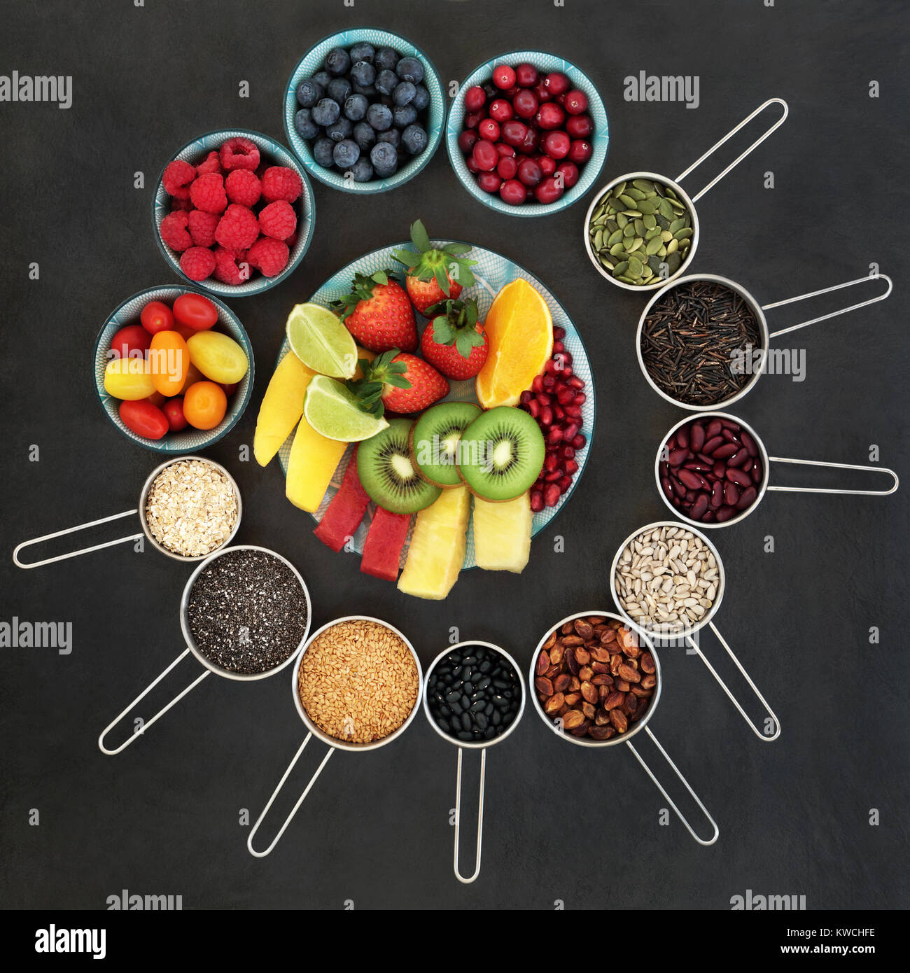 Health and super food concept to promote fitness and a healthy heart ...