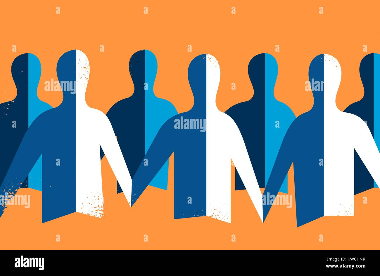 Circle of paper cutout people Stock Vector Images - Alamy