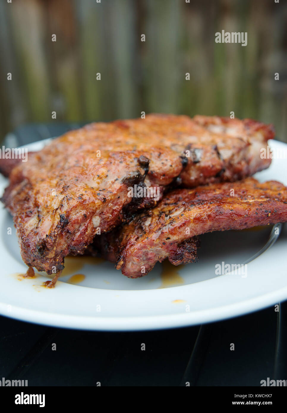Barbecue Ribs Fresh out of Grill Stock Photo - Alamy
