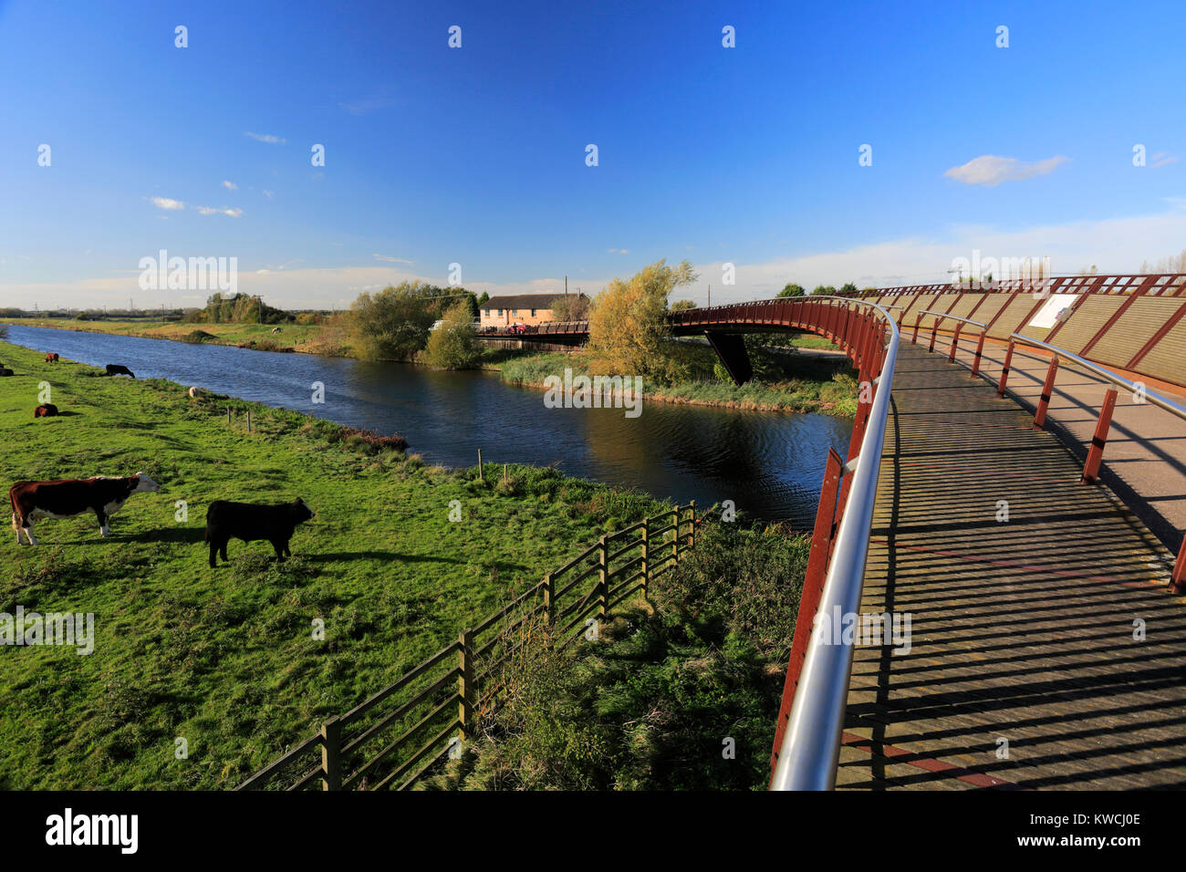 The Recycled Bridge over the river Nene, Whittlesey, Cambridgeshire ...