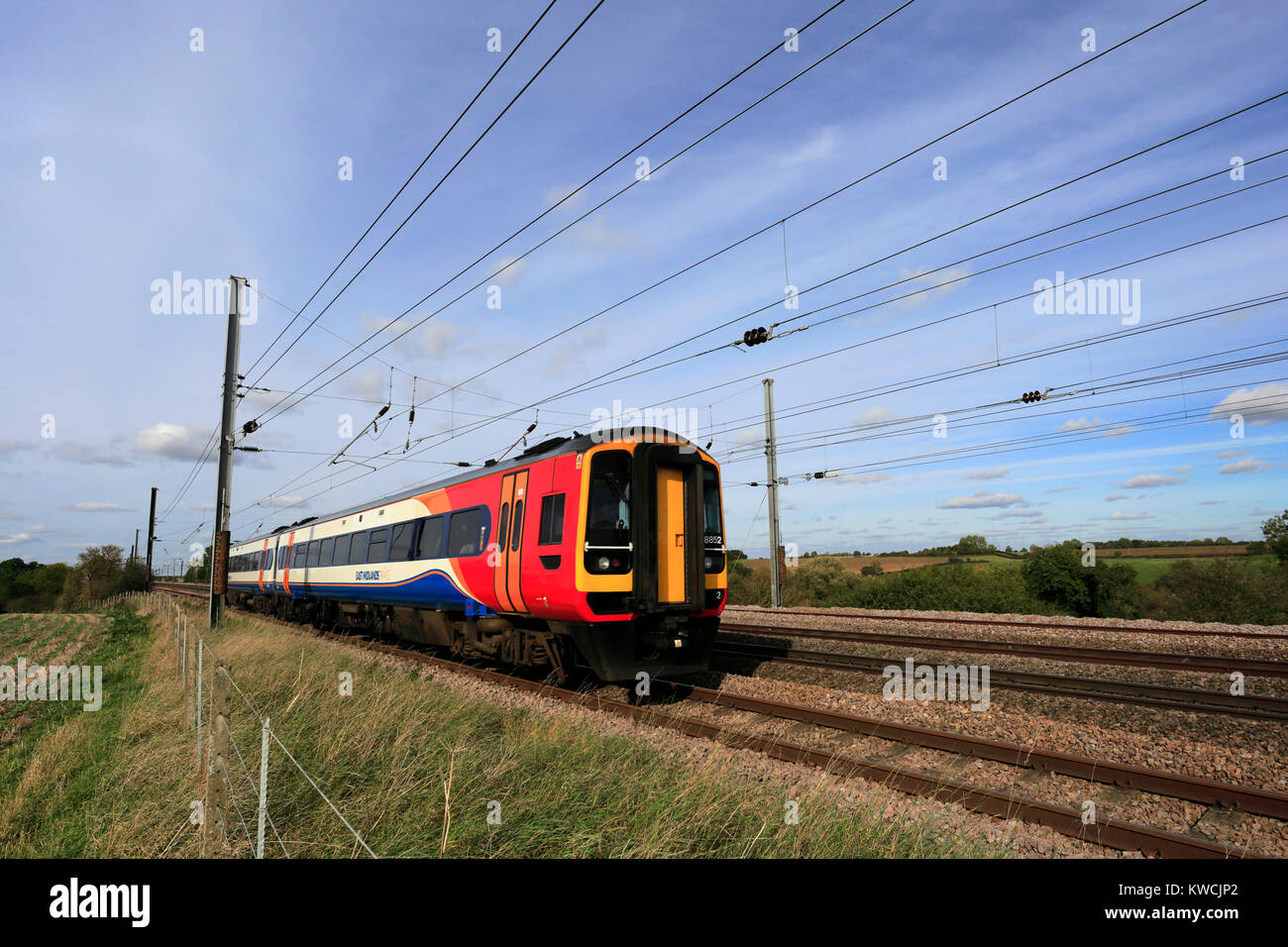 158852 East Midlands Trains, East Coast Main Line Railway, Peterborough ...