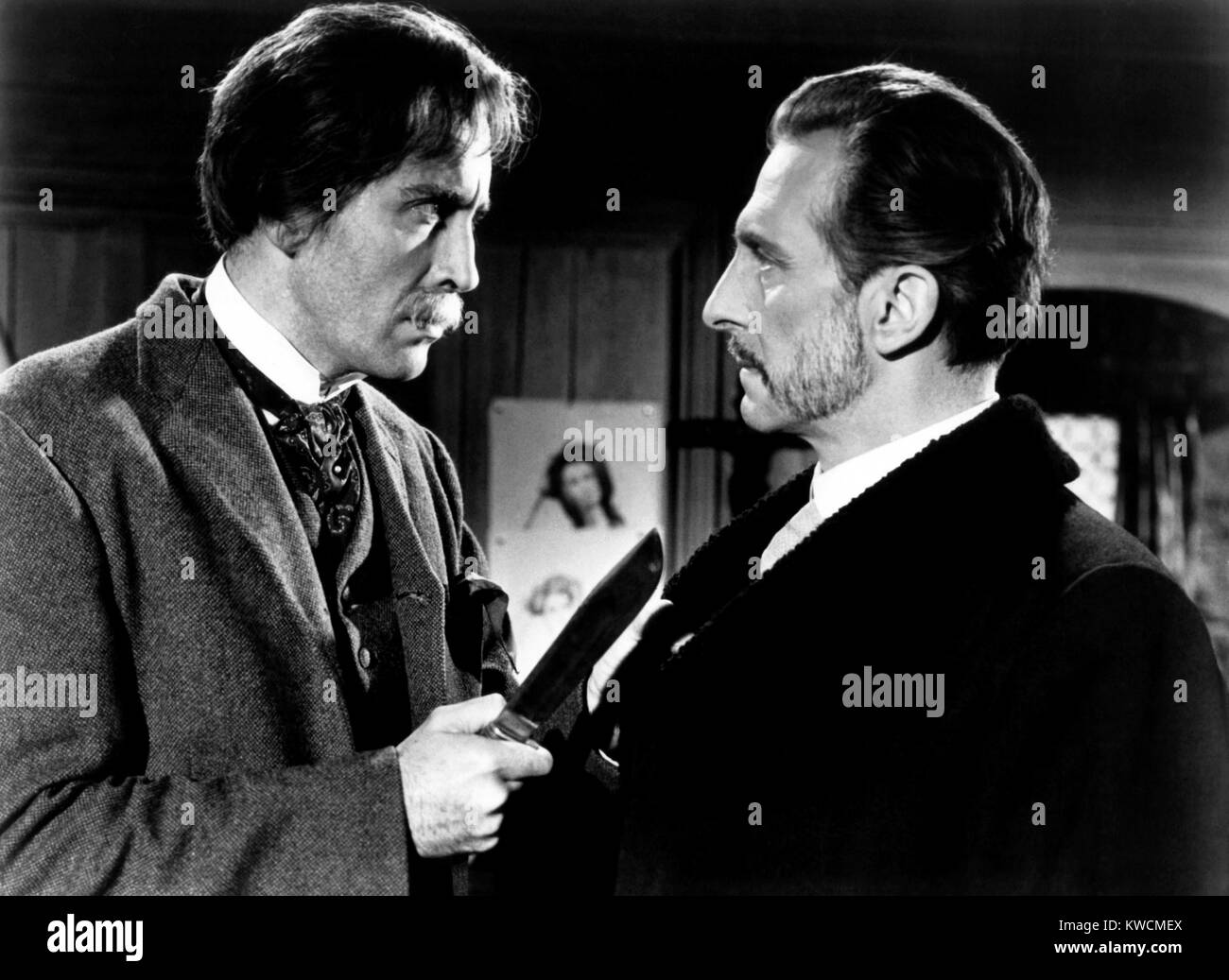 THE GORGON, from left, Christopher Lee, Peter Cushing, 1964 Stock Photo ...