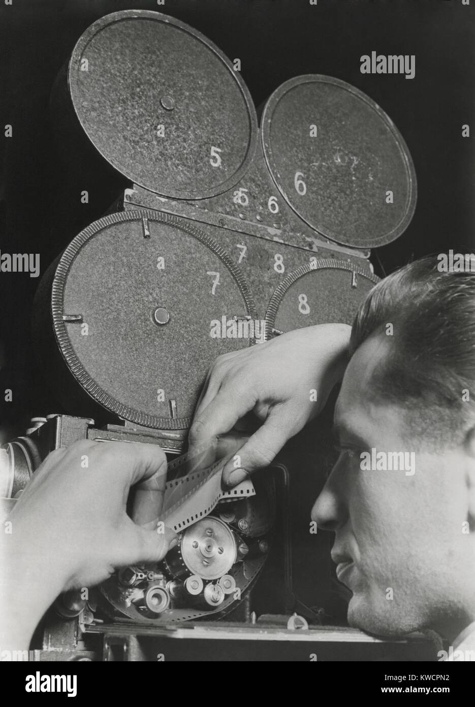 Film engineer using the Dunning Method. Two films running ...