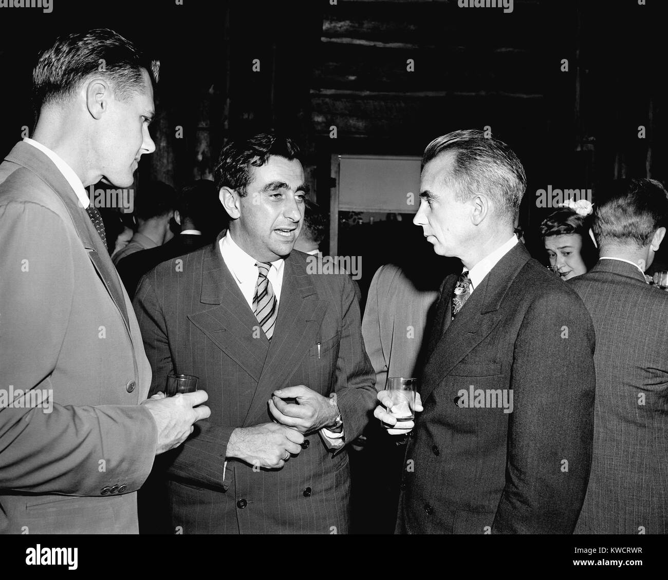 Major Arthur Peterson, physicist Edward Teller, and Los Alamos Director ...