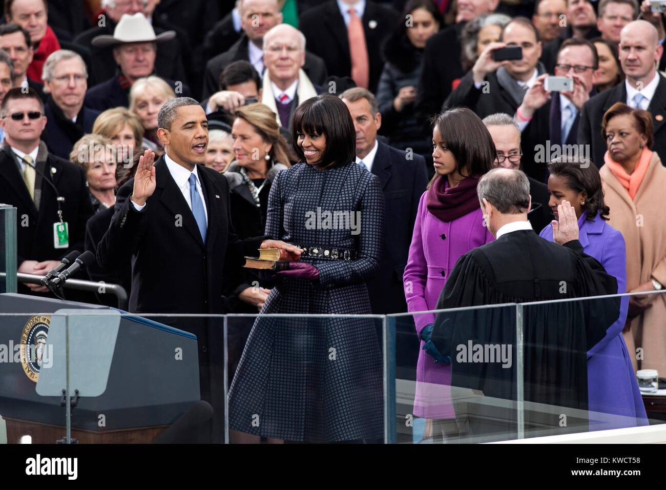 President Barack Obama during the public inaugural swearing-in ceremony ...