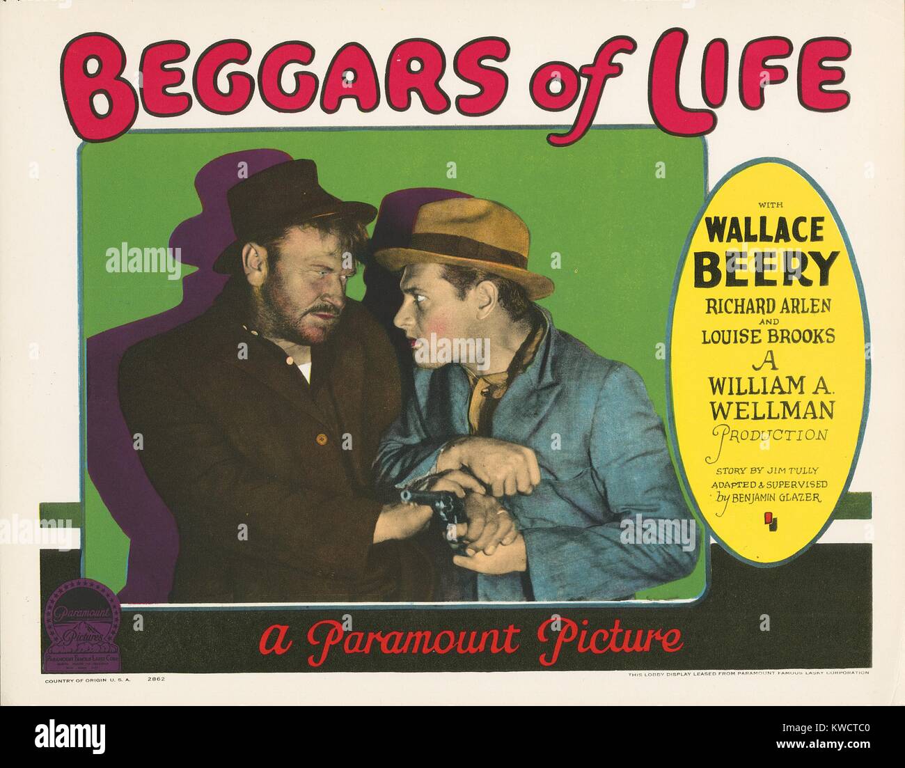 BEGGARS OF LIFE, from left: Wallace Beery, Richard Arlen, 1928 Stock ...