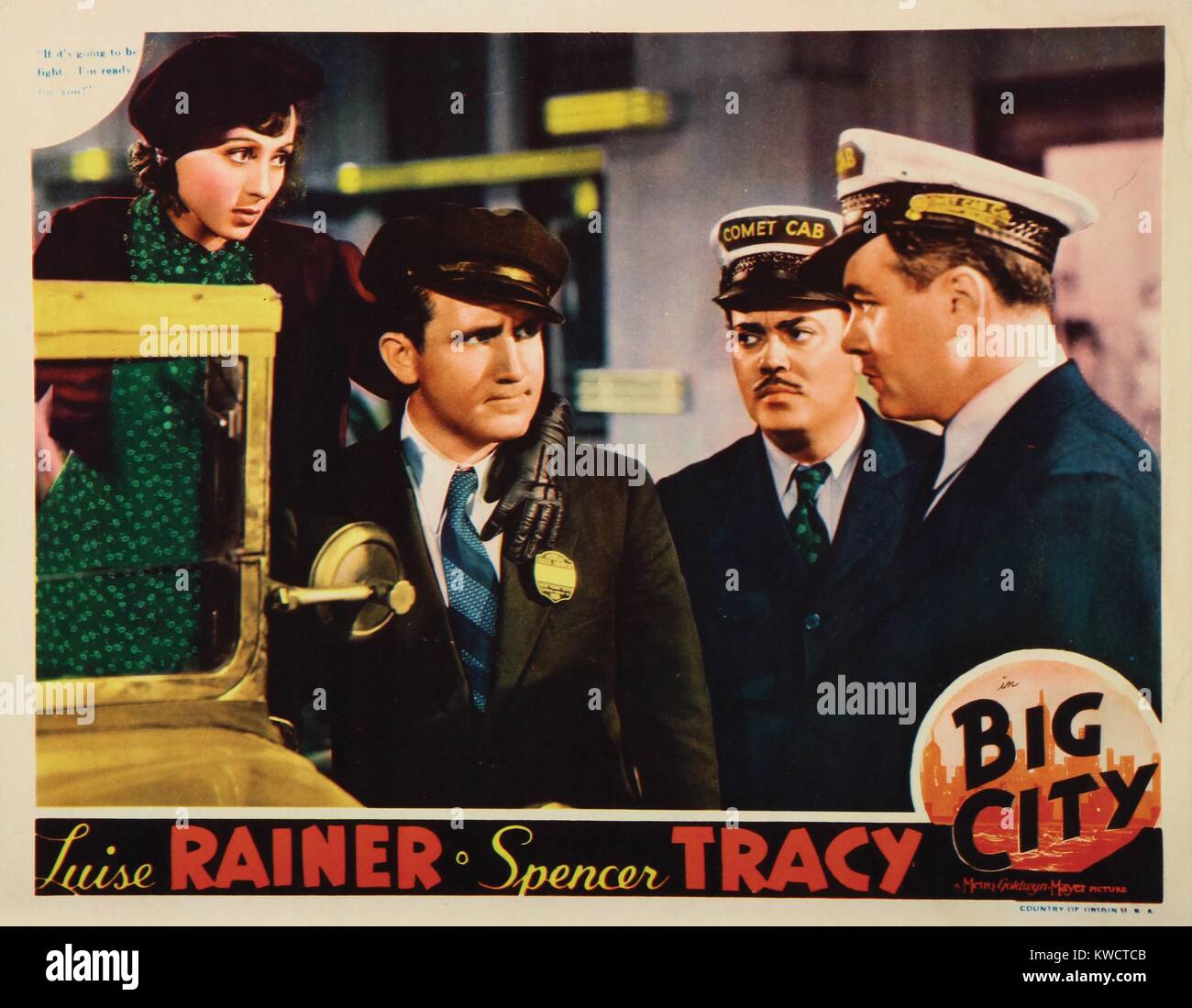 BIG CITY, from left: Luise Rainer, Spencer Tracy, James Flavin, 1937 ...