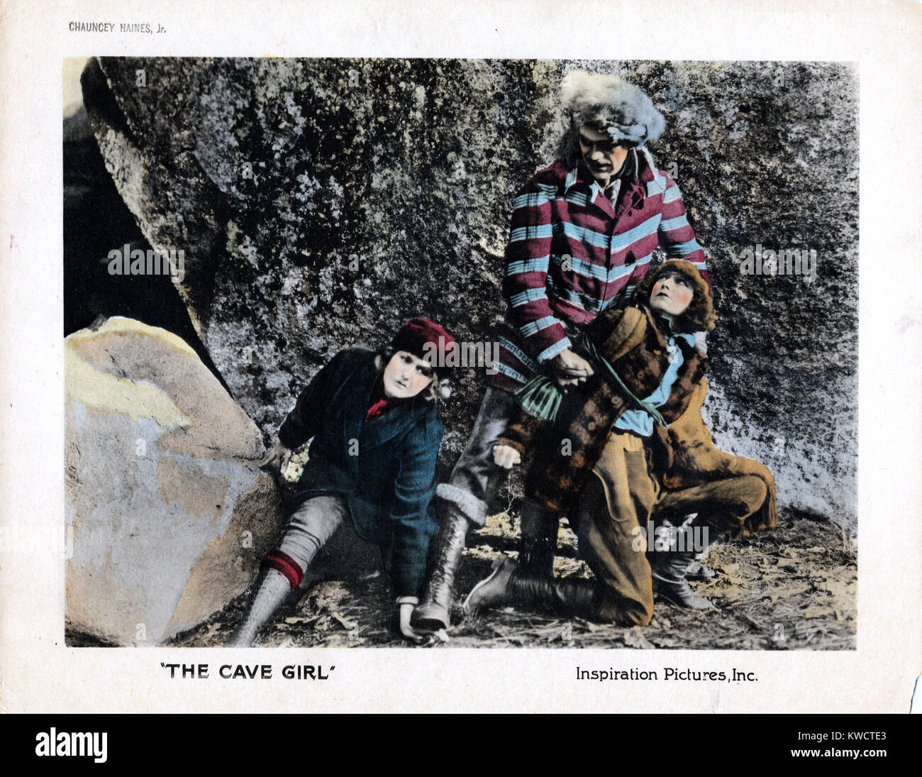 THE CAVE GIRL, lobbycard, Teddie Gerard (bottom right), Boris Karloff ...
