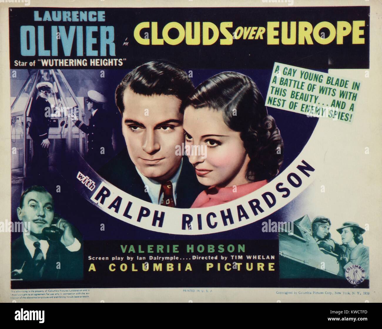 CLOUDS OVER EUROPE, (aka Q PLANES), from left: Laurence Olivier ...