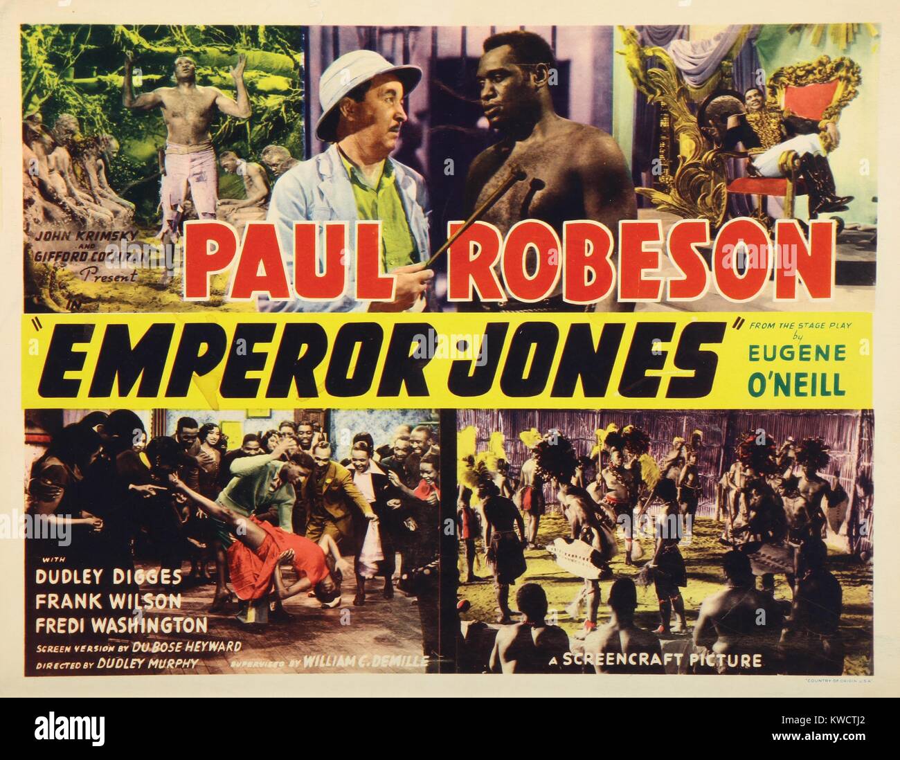 THE EMPEROR JONES, from left: Dudley Digges, Paul Robeson, 1933 Stock ...