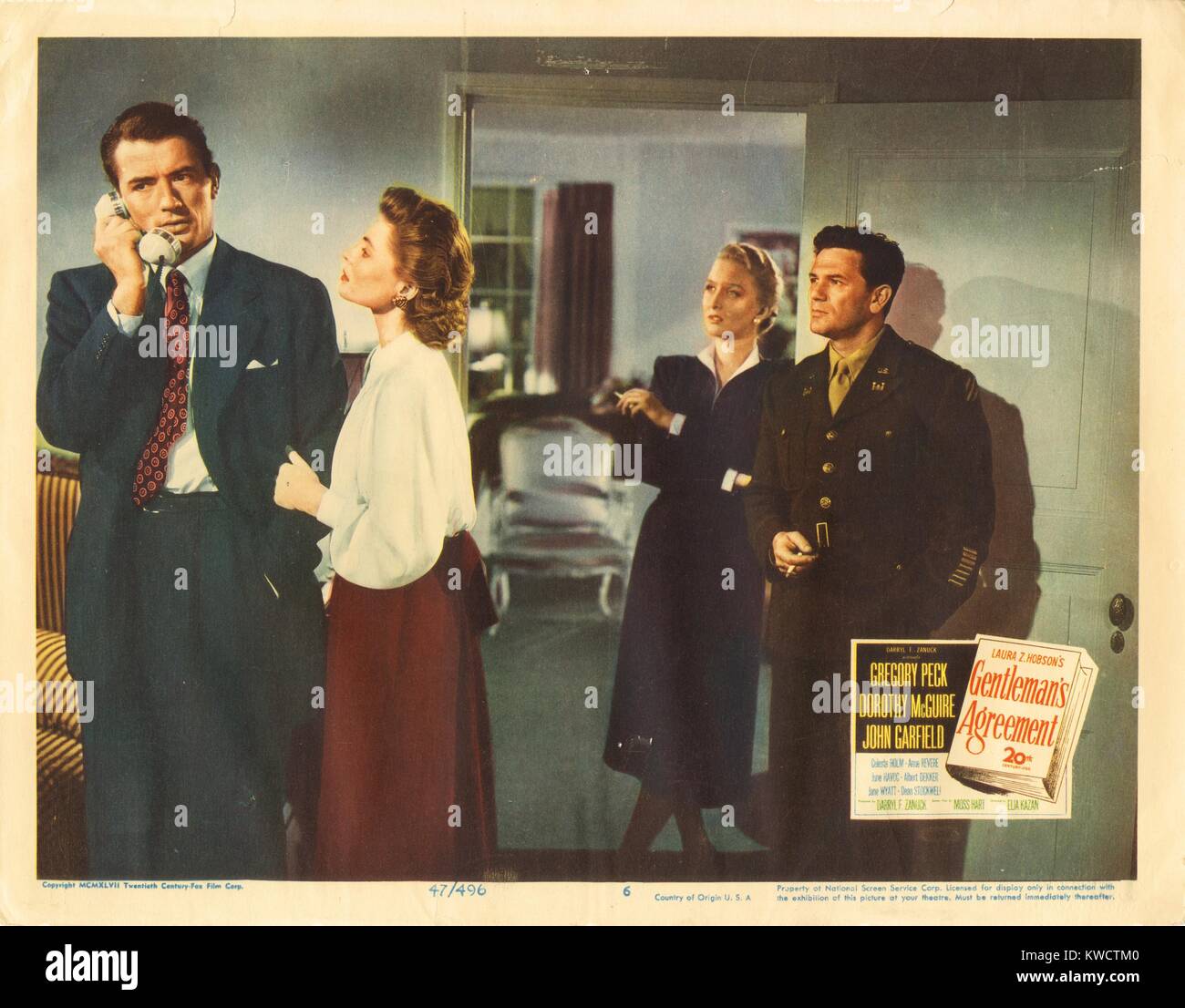 GENTLEMAN'S AGREEMENT, from left:,Gregory Peck, Dorothy McGuire ...