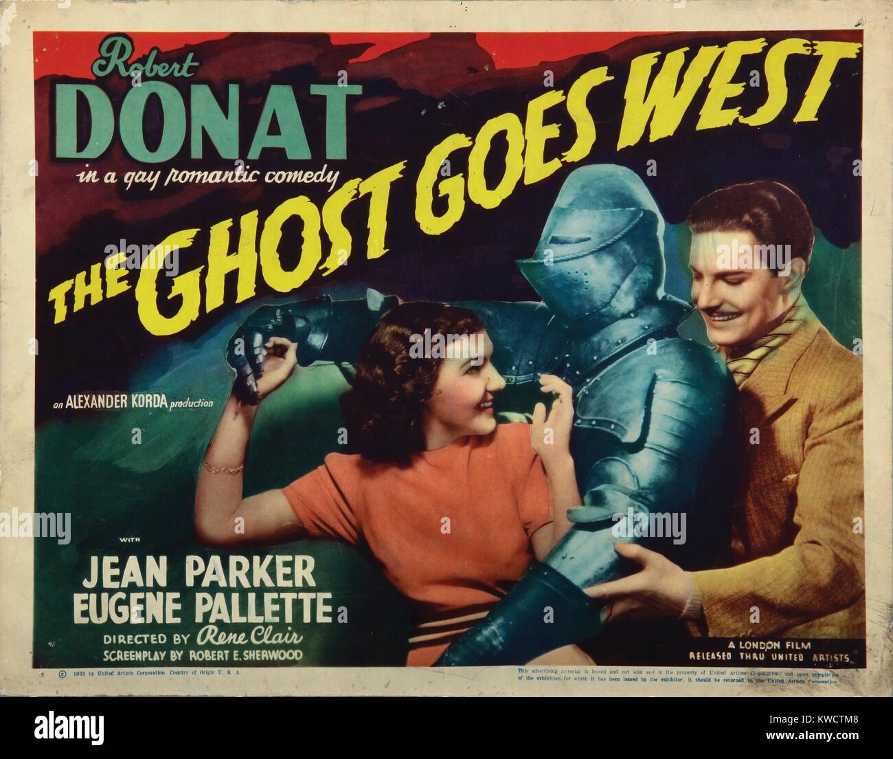 THE GHOST GOES WEST, from left: Jean Parker, Robert Donat, 1935 Stock ...