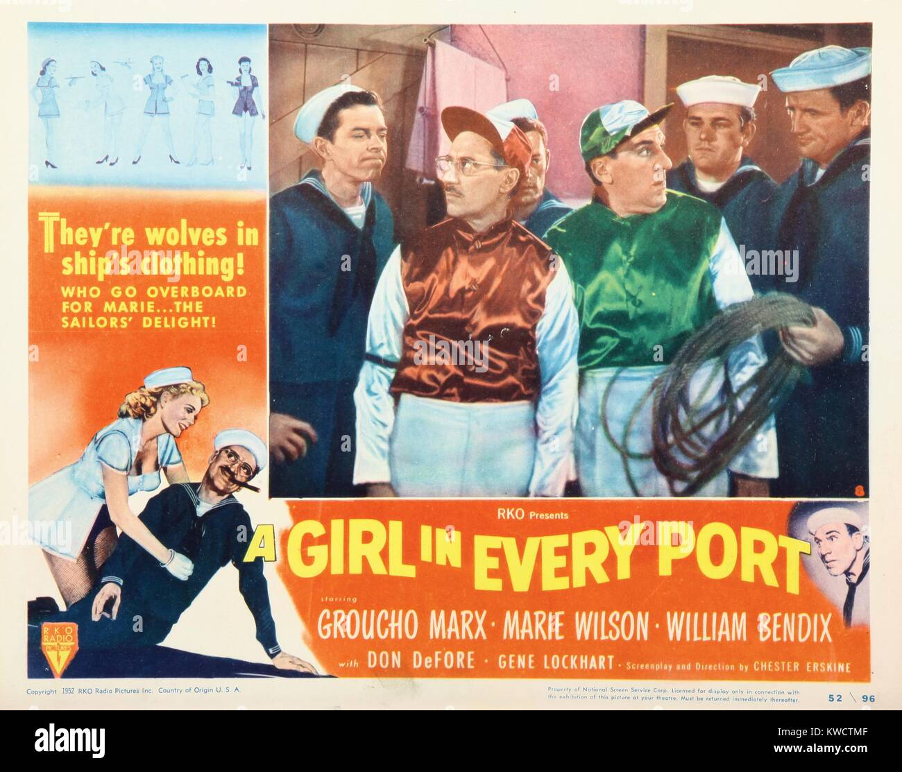 A GIRL IN EVERY PORT, from left: Marie Wilson, Groucho Marx, main image ...