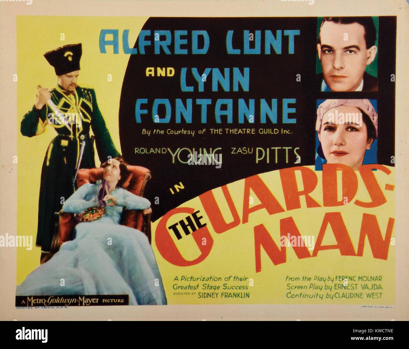 THE GUARDSMAN, Alfred Lunt, Lynn Fontanne, 1931 Stock Photo - Alamy