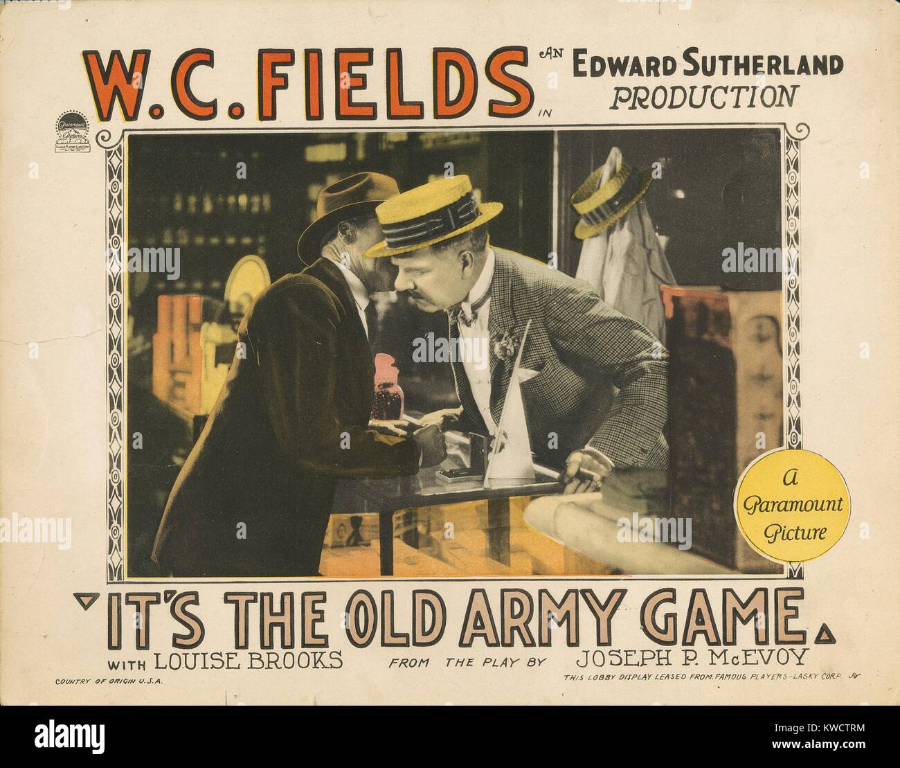 IT'S THE OLD ARMY GAME, W.C. Fields, 1926 Stock Photo - Alamy