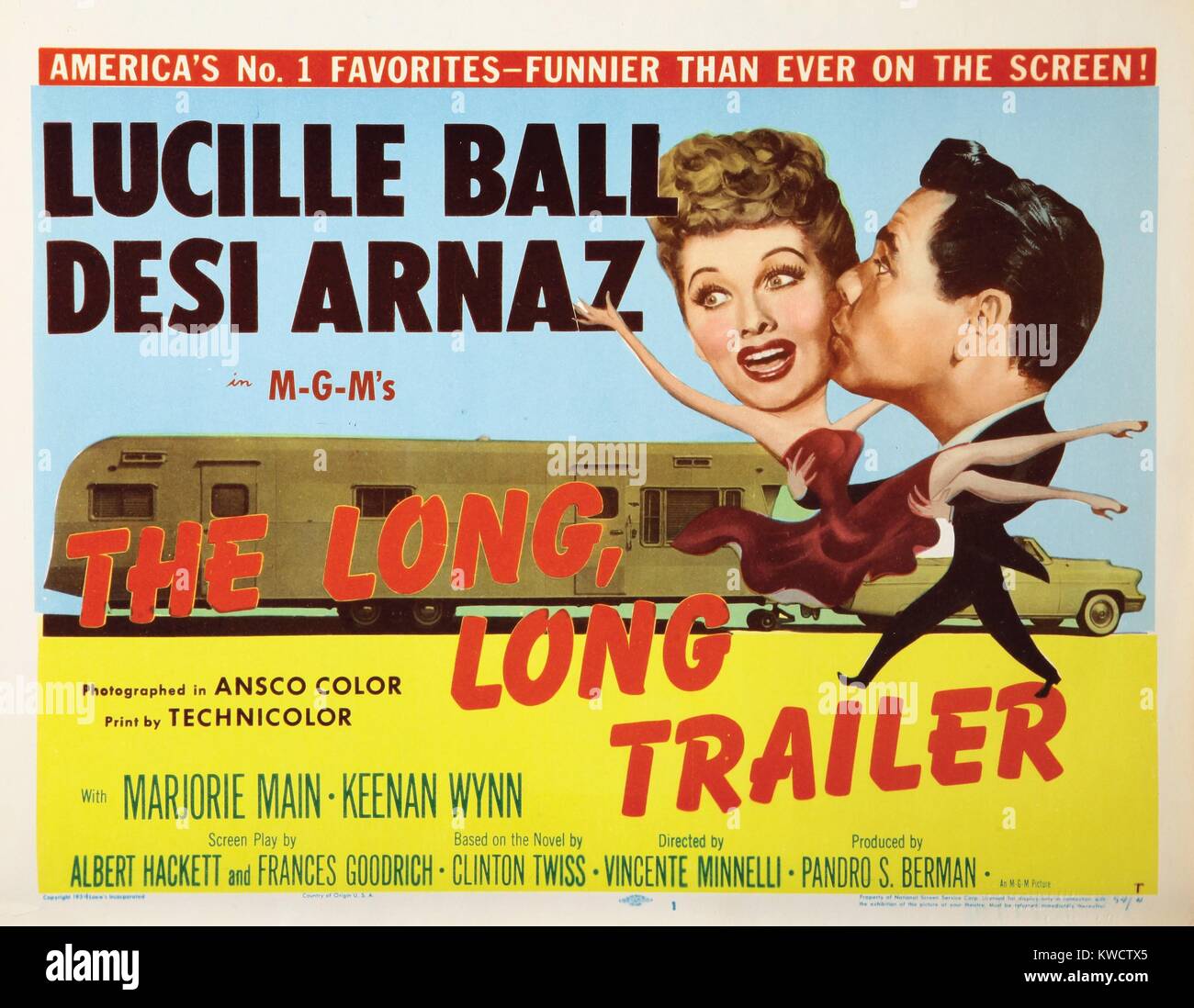 THE LONG, LONG TRAILER, from left: Lucille Ball, Desi Arnaz, 1954 Stock ...