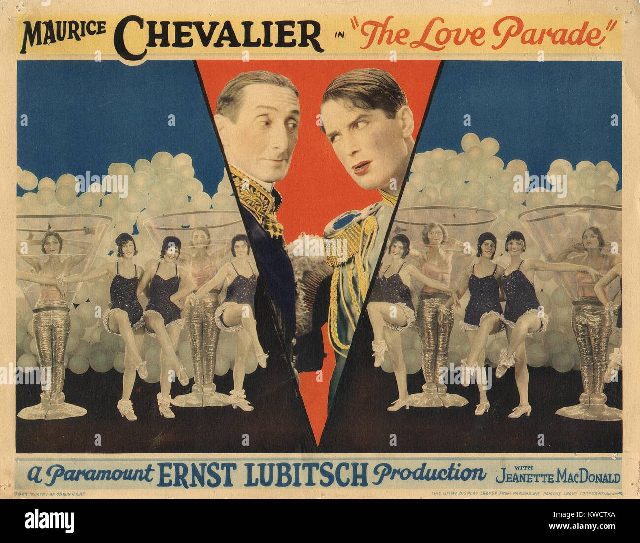THE LOVE PARADE, from left: Edgar Norton, Maurice Chevalier, 1929 Stock ...