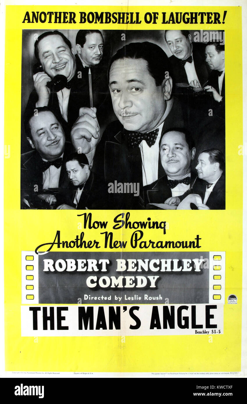 THE MAN'S ANGLE, Robert Benchley, 1942 Stock Photo - Alamy