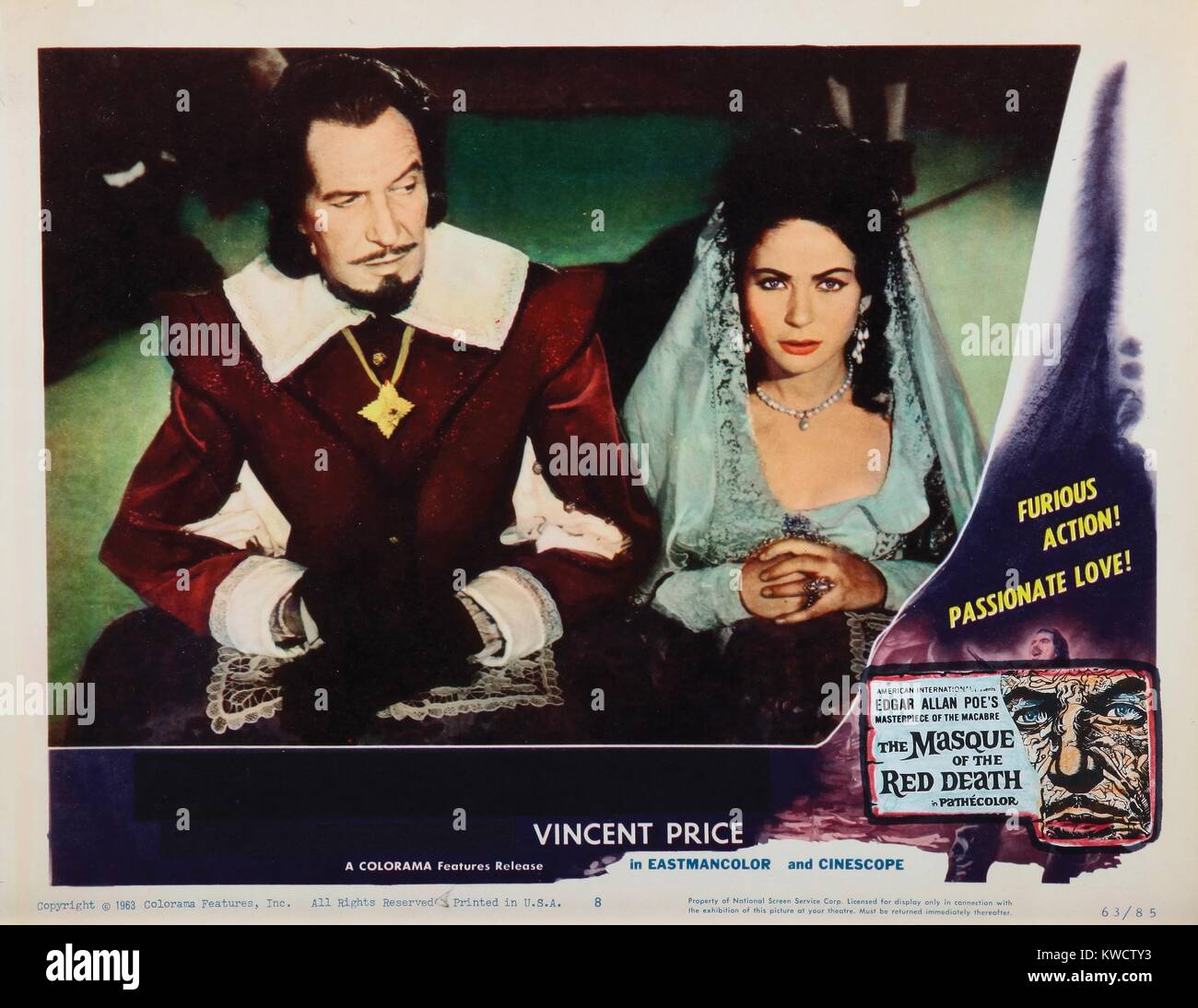 THE MASQUE OF THE RED DEATH, from left: Vincent Price, Hazel Court ...