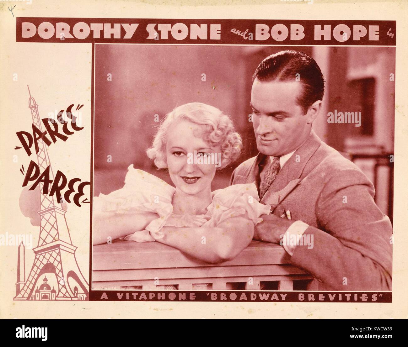 PAREE, PAREE, from left: Dorothy Stone, Bob Hope, 1934 Stock Photo - Alamy
