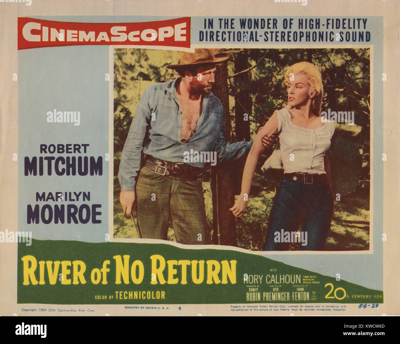 RIVER OF NO RETURN, from left, Murvyn Vye, Marilyn Monroe, 1954 Stock ...