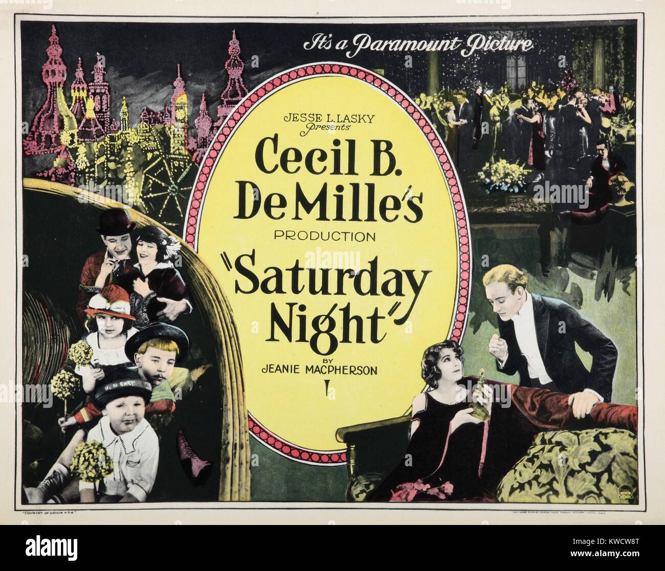 SATURDAY NIGHT, Leatrice Joy, Conrad Nagel (right side), 1922 Stock ...