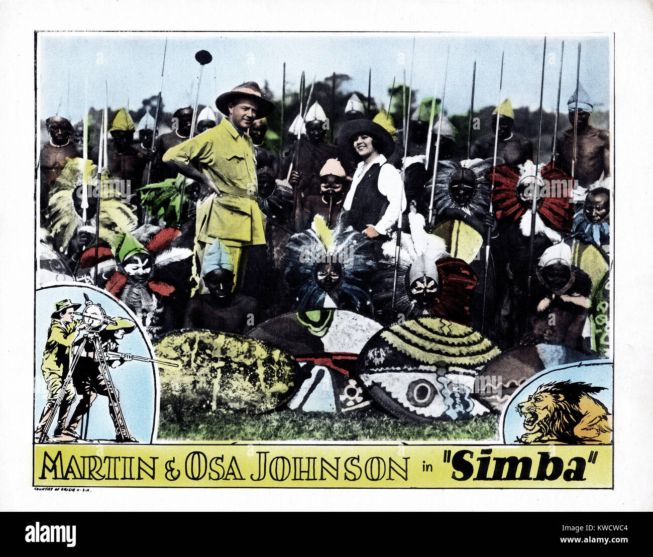 SIMBA: THE KING OF THE BEASTS, from left, Martin Johnson, Osa Johnson ...