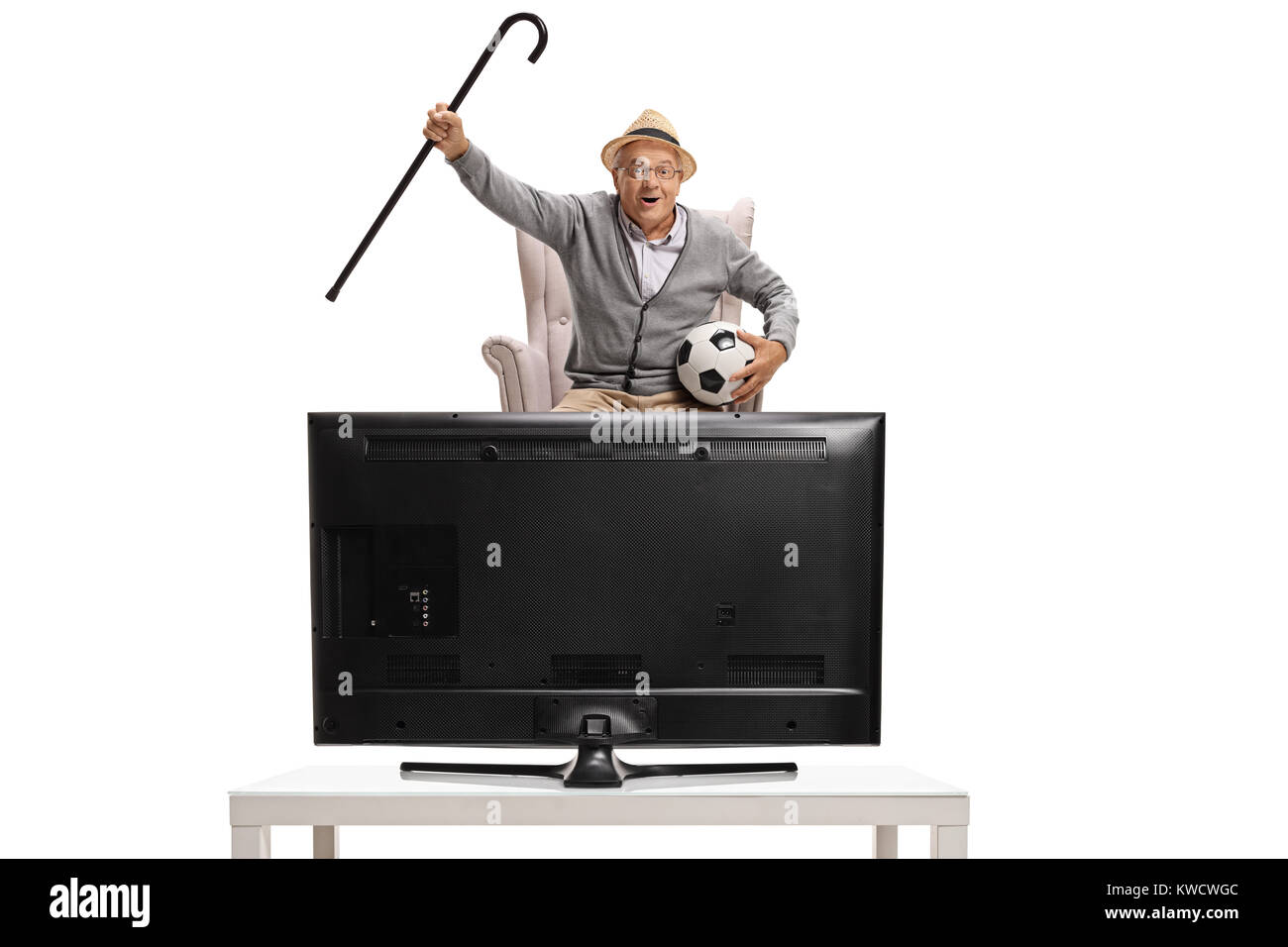 Senior elderly watching tv Cut Out Stock Images & Pictures - Alamy