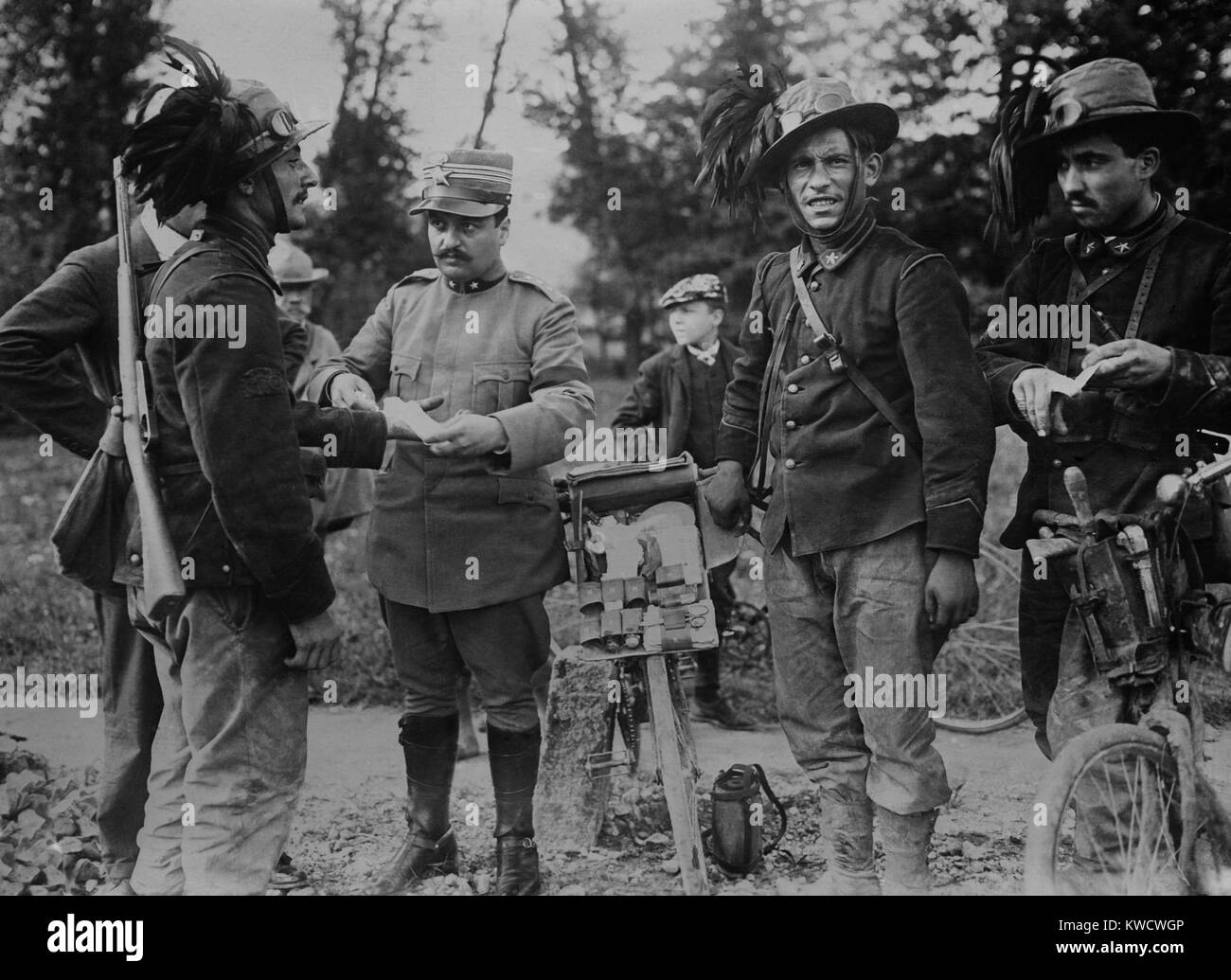 Italian surgeon with wounded soldiers at Tripoli, Libya, during the ...