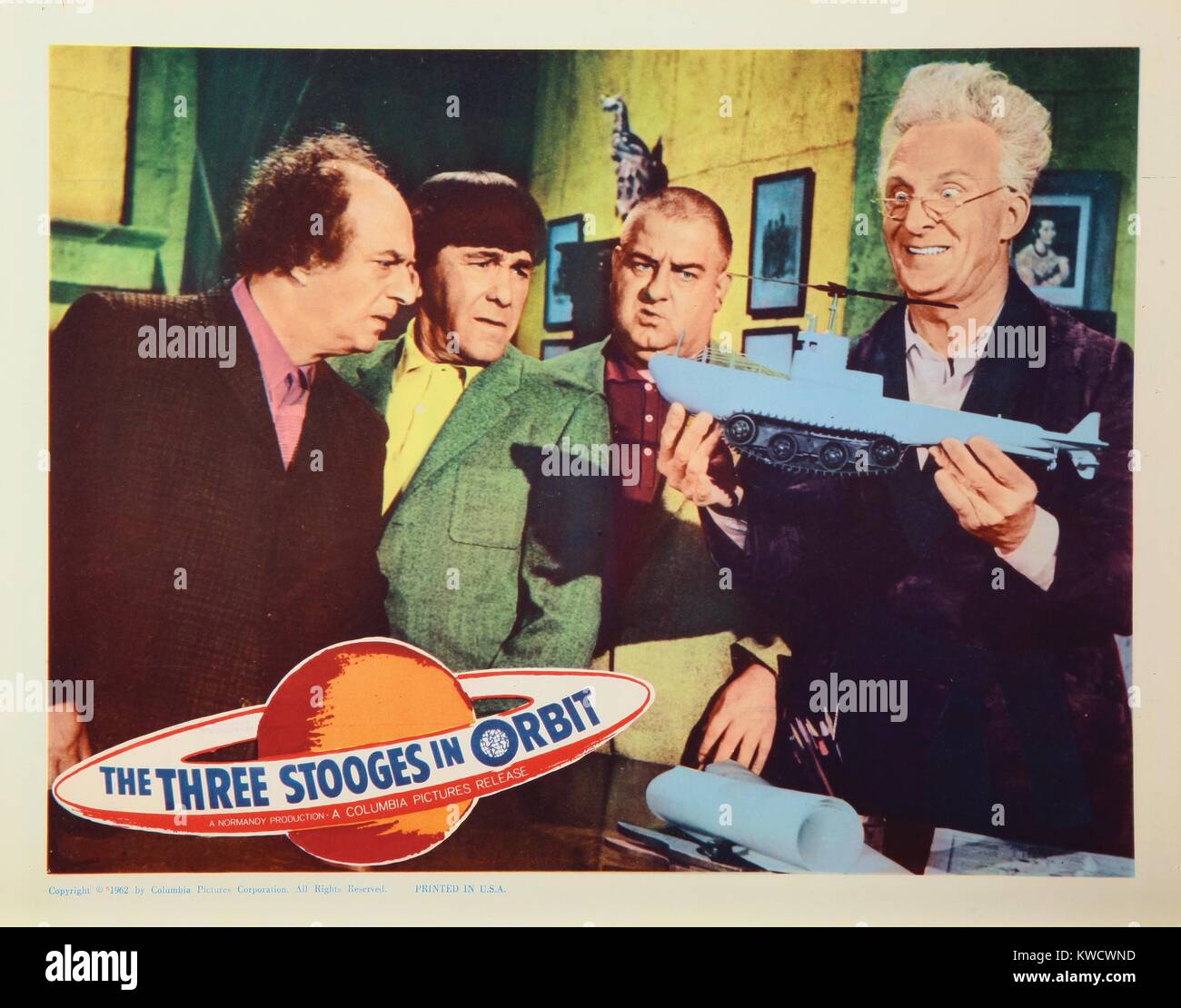 THE THREE STOOGES IN ORBIT, from left: Larry Fine, Moe Howard, Joe ...