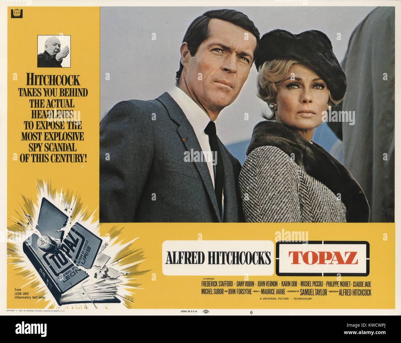 TOPAZ, LOBBYCARD, (INSERT) Alfred Hitchcock, from left: Fredrick ...