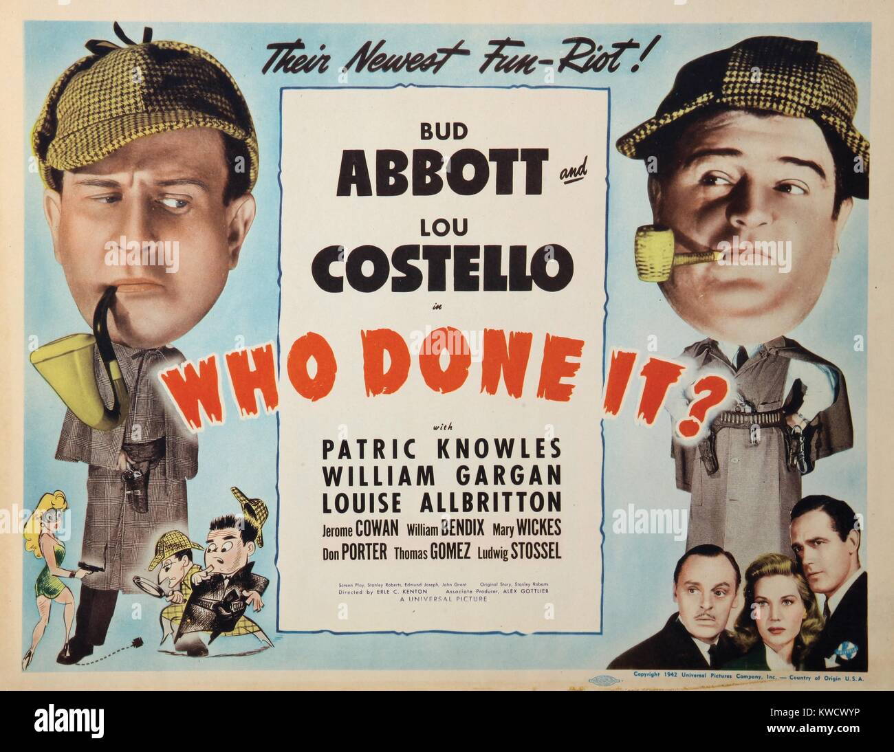 WHO DONE IT?, from left, top: Bud Abbott, Lou Costello, Bottom: Jerome ...