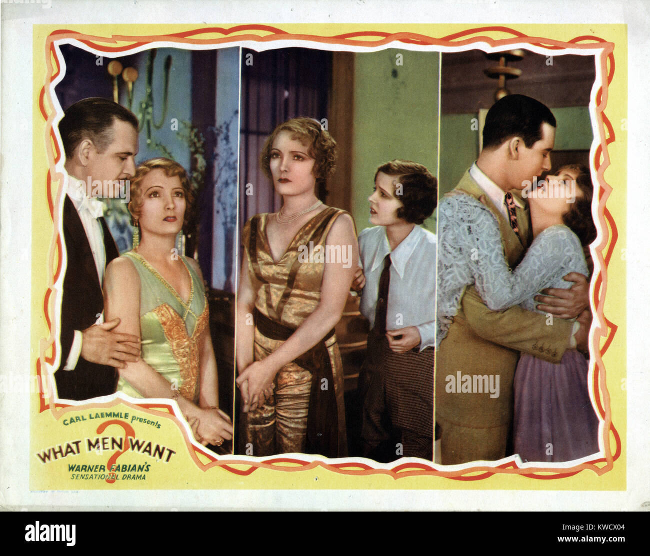 WHAT MEN WANT, US poster, Pauline Starke, Barbara Kent, Ben Lyon, 1930 ...