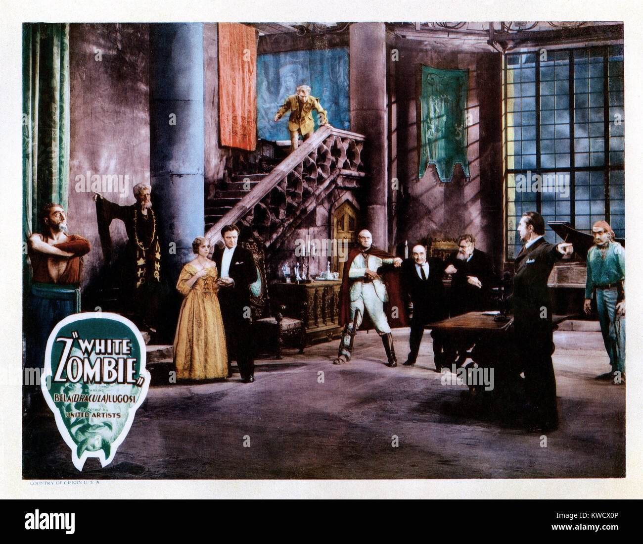 WHITE ZOMBIE, Frederick Peters (left), Madge Bellamy (dress), Robert ...