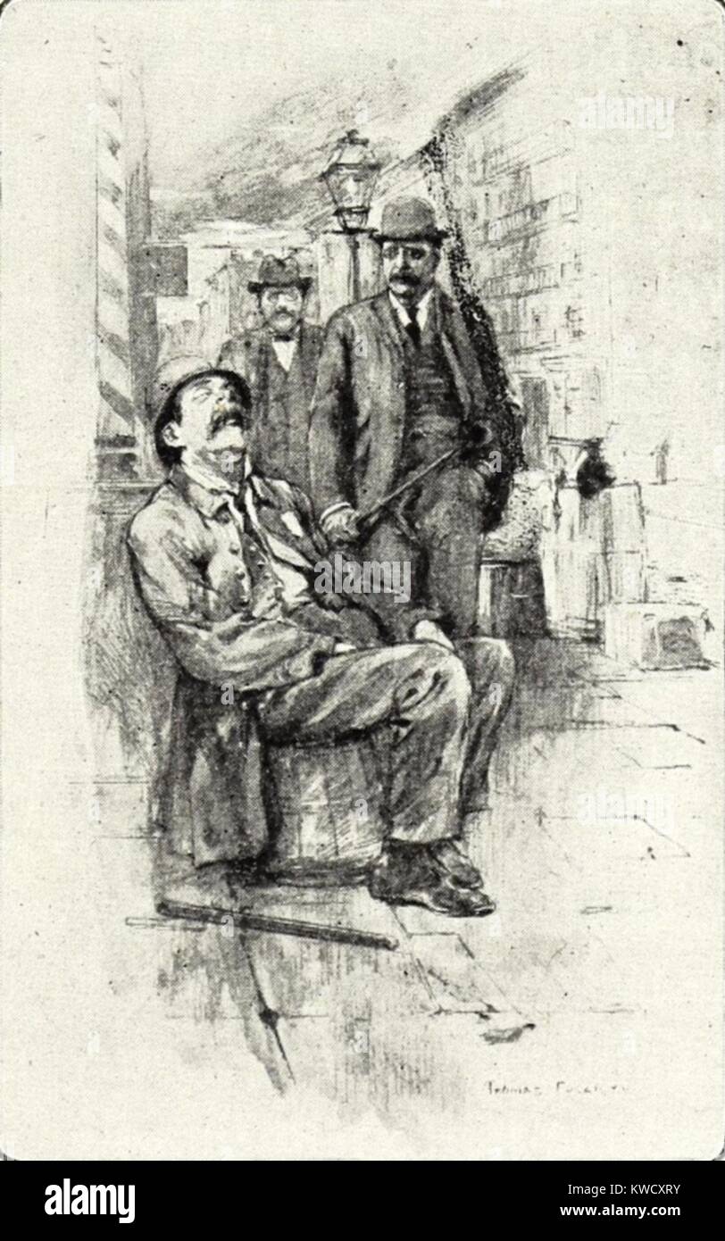 Jacob Riis and Police Commissioner Theodore Roosevelt on a nighttime ...