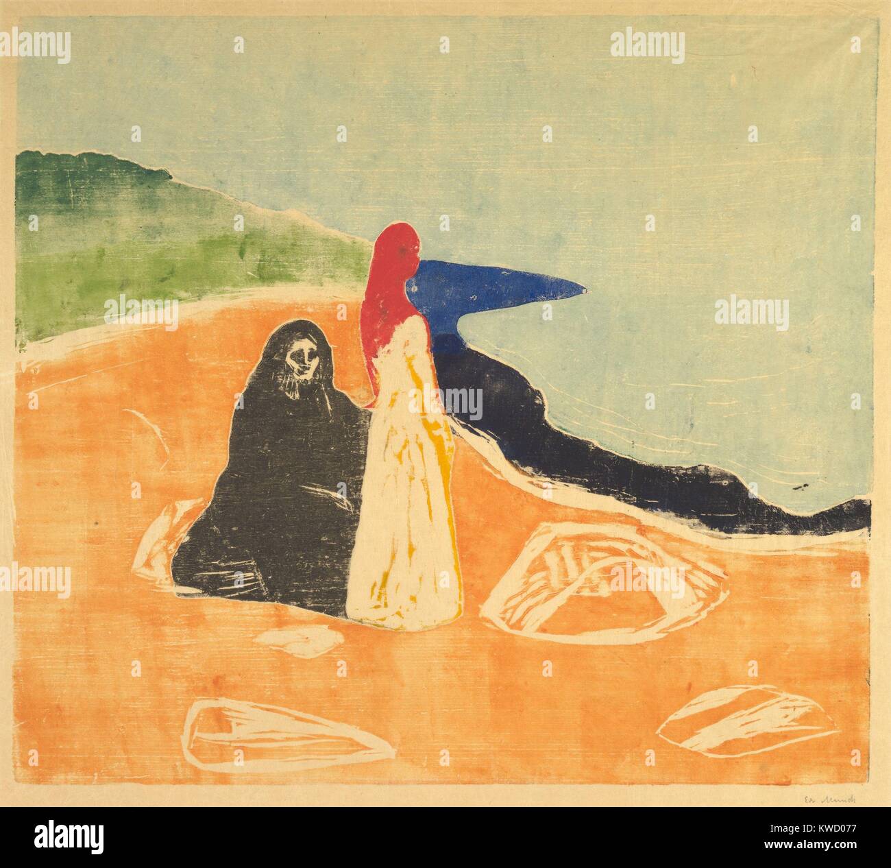 Two Women on the Shore, by Edvard Munch, 1898, Symbolist/Norwegian ...