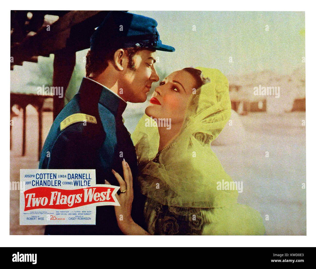 TWO FLAGS WEST, US lobbycard, from left: Cornel Wilde, Linda Darnell ...